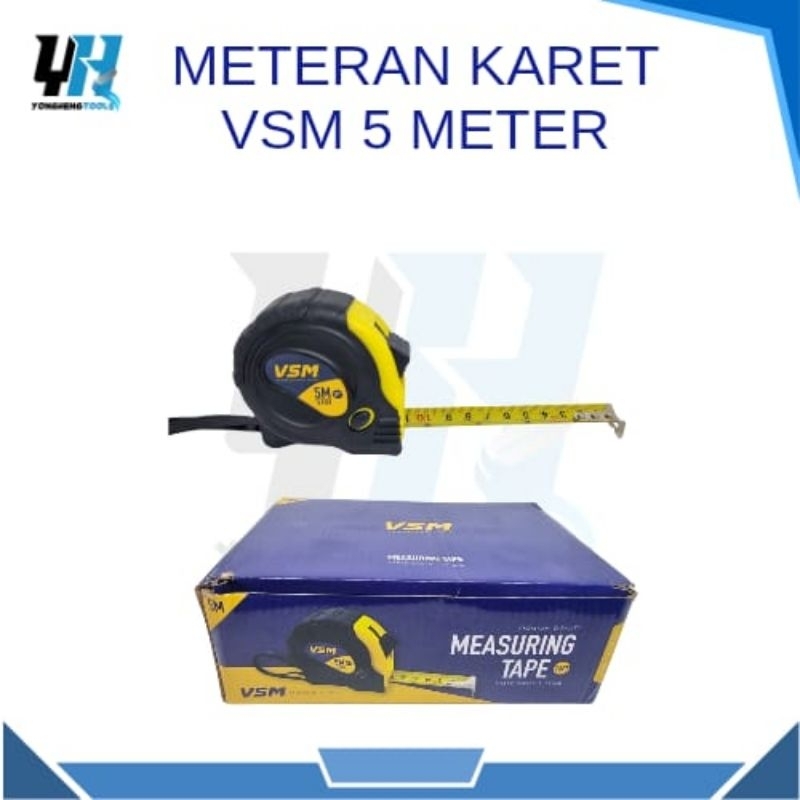 Jual METERAN AUTO LOCK METERAN KARET VSM 5 METER | Shopee Indonesia