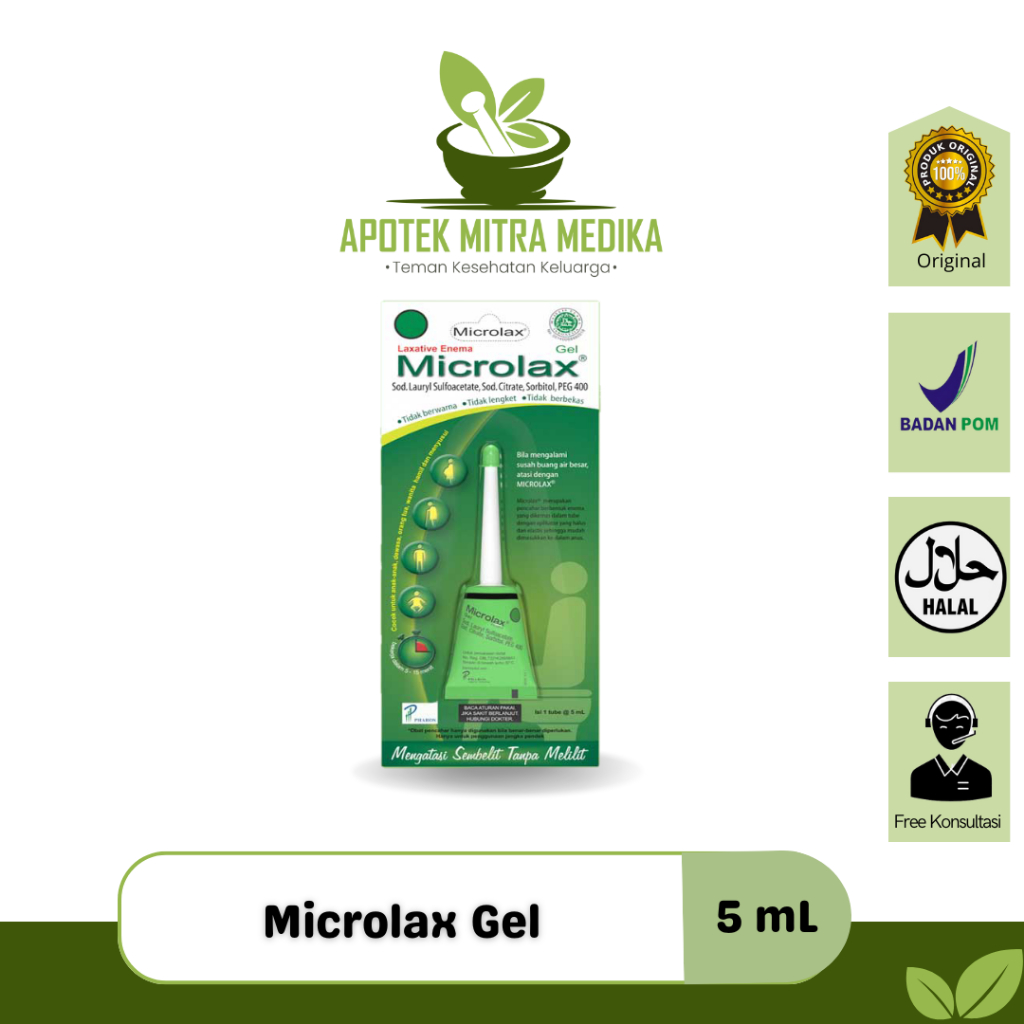 Jual Microlax Gel 5ml / Sembelit / Susah BAB / Konstipasi / Pencahar (1 ...