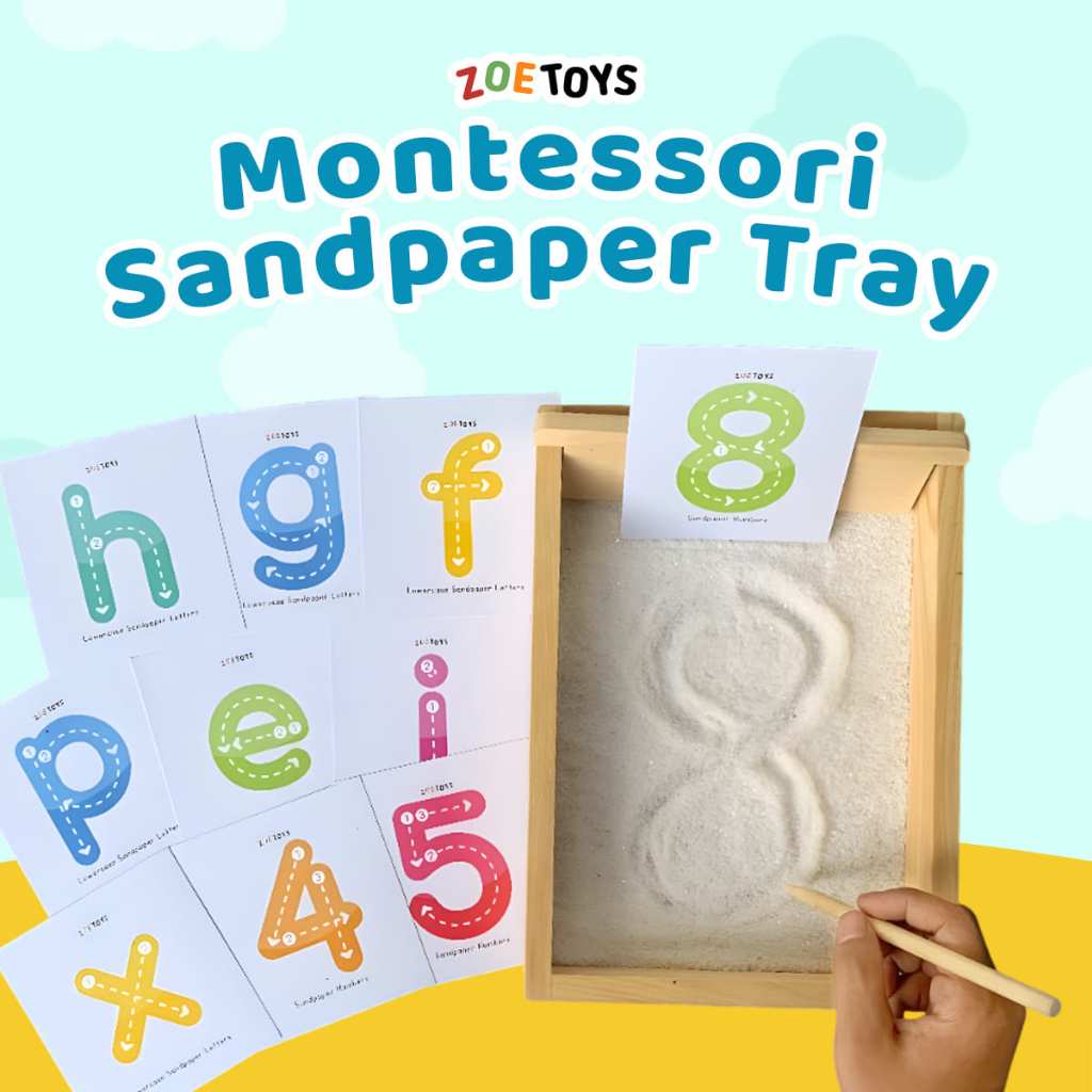 Jual READY STOCK Zoetoys Montessori Sandpaper Tray Kartu Paket Belajar ...