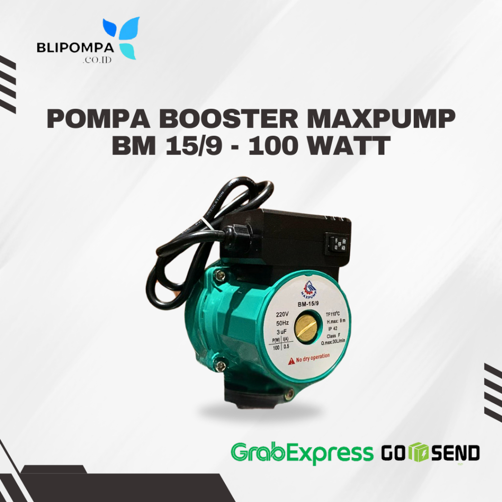 Jual POMPA AIR BOOSTER MAXPUMP BM 15/9 100 WATT - POMPA AIR PENDORONG ...