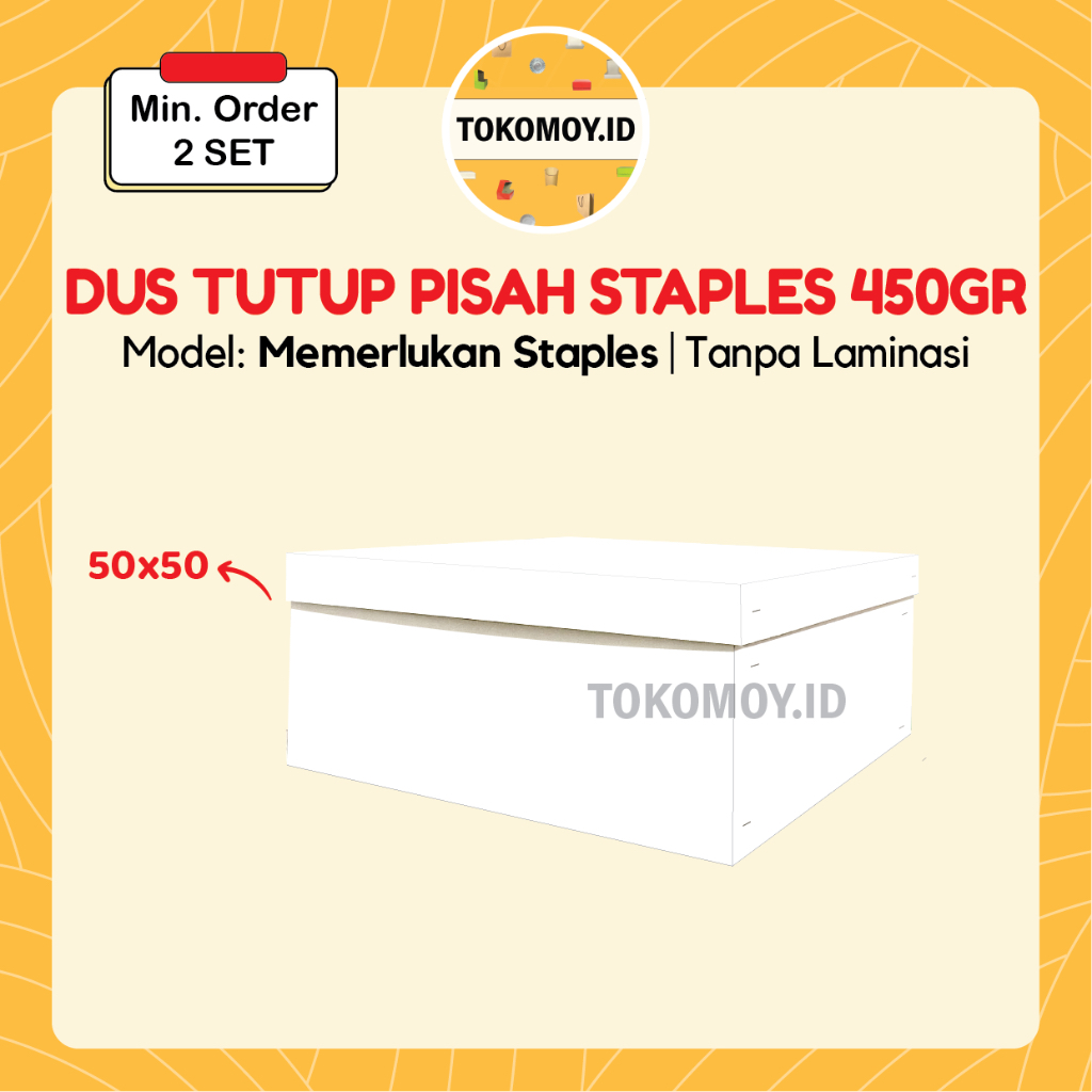 Jual Dus TPS Putih Polos Uk. 50x50 Tebal 450gr Tanpa Laminasi - Box Kue ...