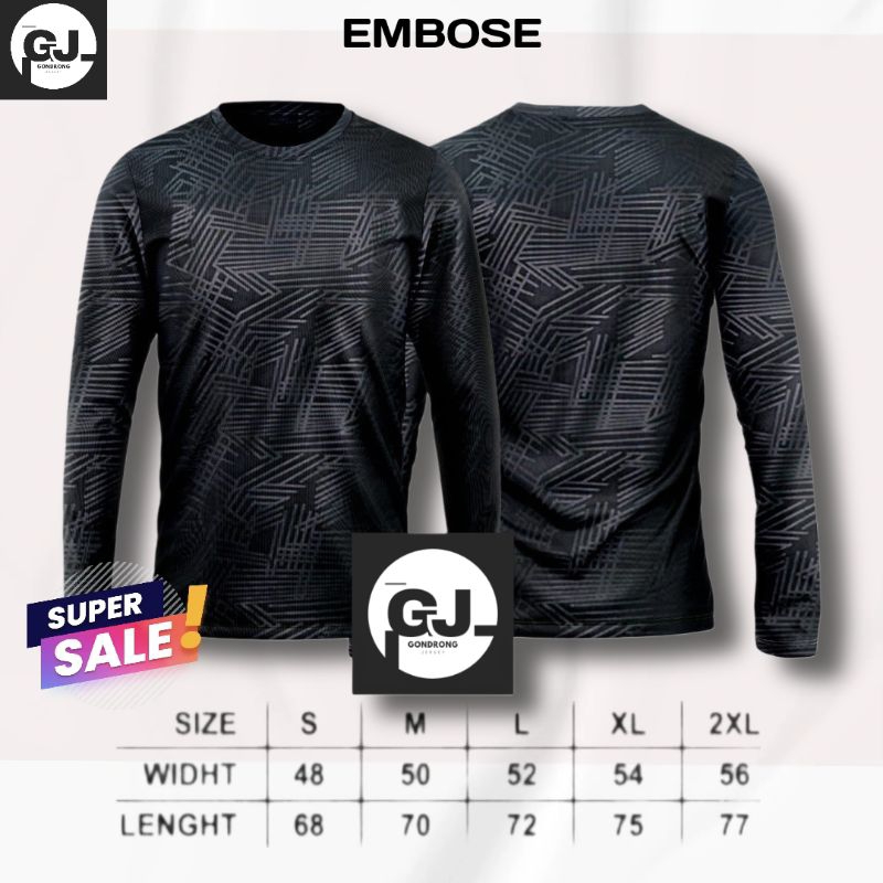Jual Kaos Dryfit embos lengan Panjang / Baju jersey Lengan panjang ...