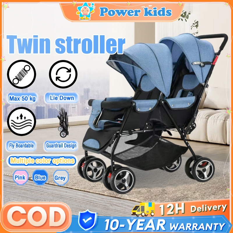 Jual stroller twin Dapat dilipat stroller kembar stroller tandem ...
