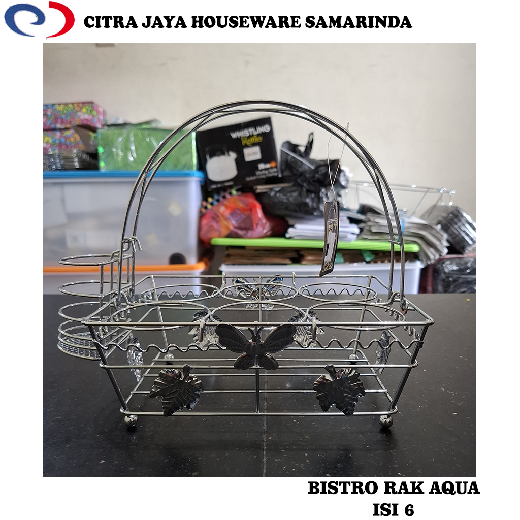 Jual Rak Minuman Gelas 6 Lubang Stainless Bistro | Shopee Indonesia