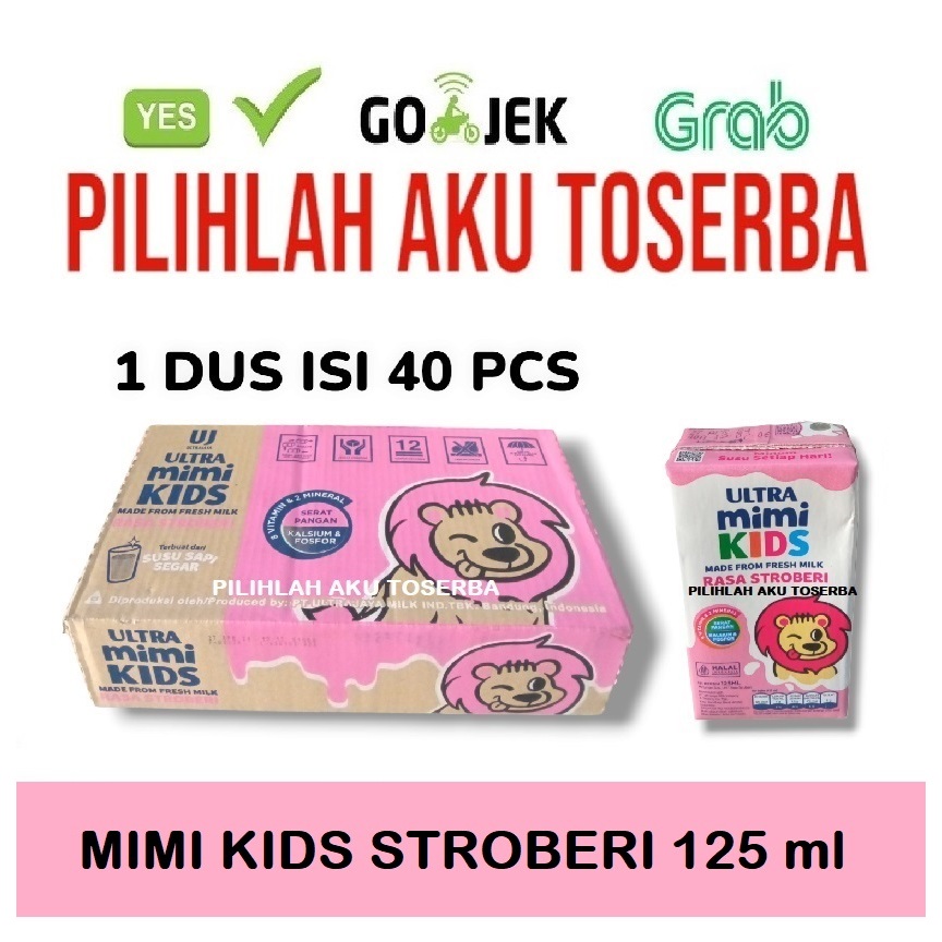 Jual Susu Ultra Mimi Kids STRAWBERRY (STROBERI) 125 ml - (1 DUS ISI 40 ...