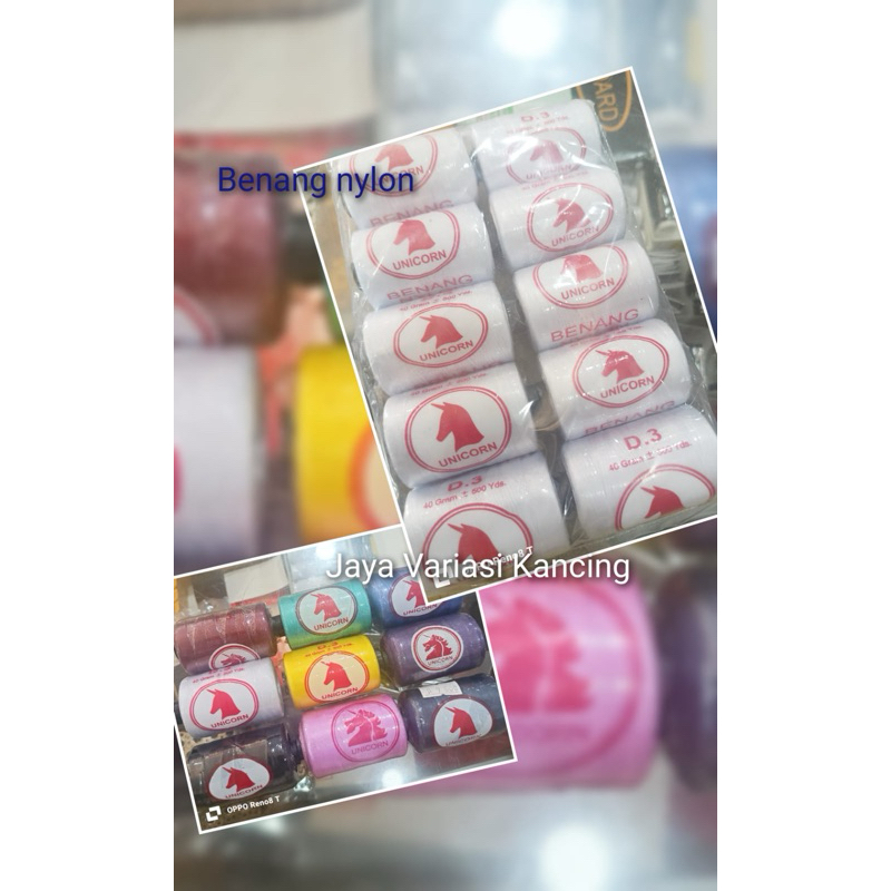 Jual (Per Roll / Satuan)Benang Nylon Unicorn 500 Yard / Benang Jahit ...