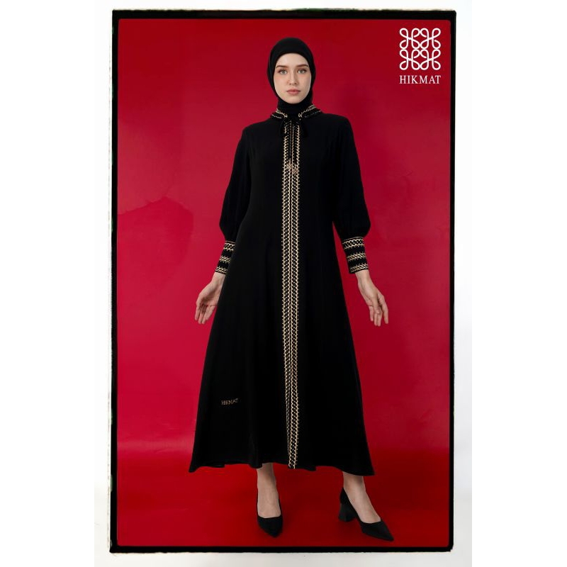 Jual HIKMAT Abaya A4467 (warna hitam) | Shopee Indonesia