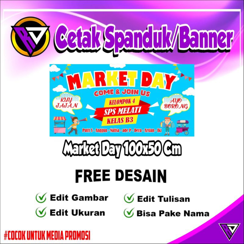 Jual Spanduk Banner Market Day Costum Design | Shopee Indonesia