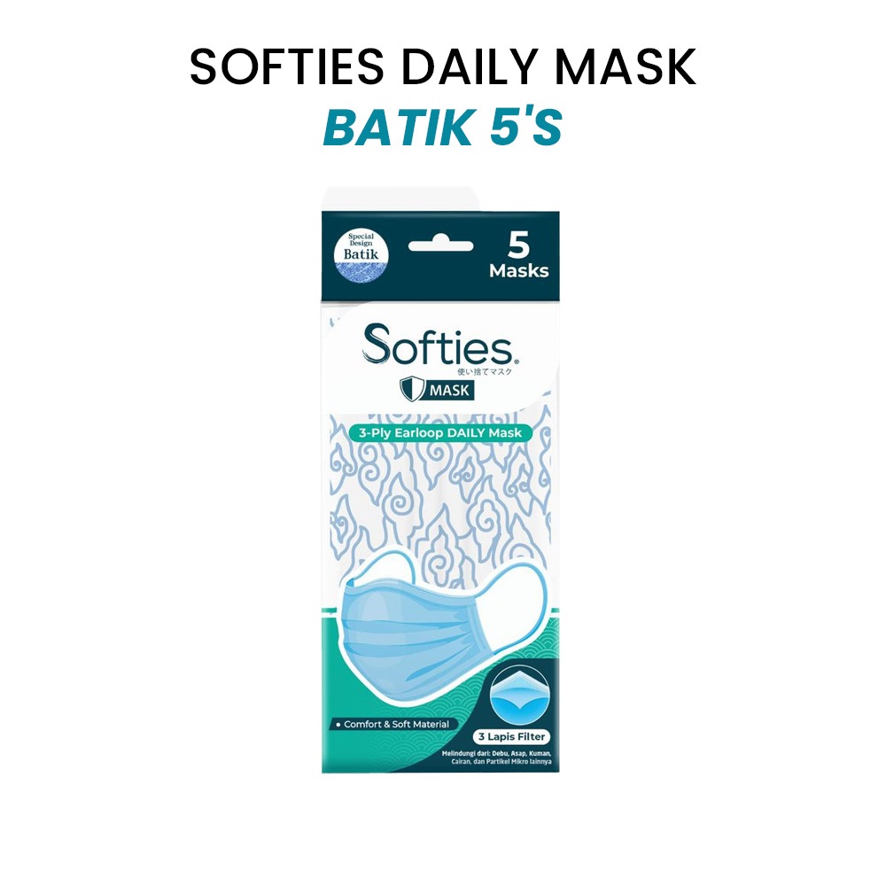 Jual OBRAL Softies Masker Medis 5pcs Daily Mask Motif Batik Japanese ...