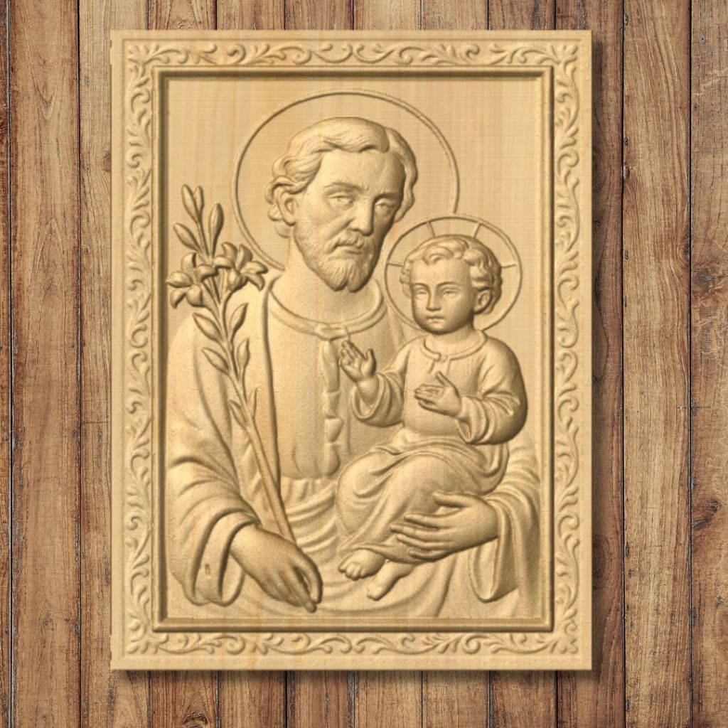 Jual Ukiran Kayu 3d Model Yoseph dan yesus Wall Decor Aesthetic Hiasan ...