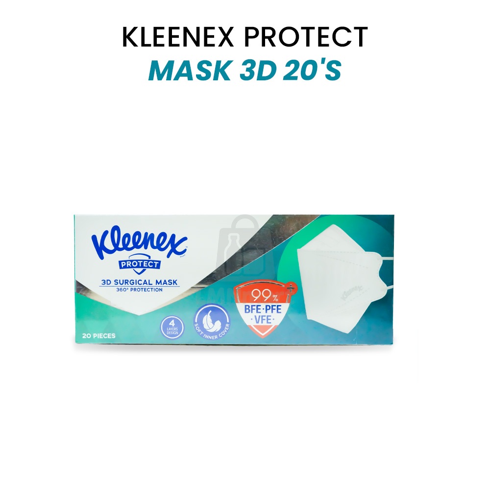 Jual Kleenex Masker Medis 3D Protect KF94 20pcs | Masker Dewasa Nyaman ...