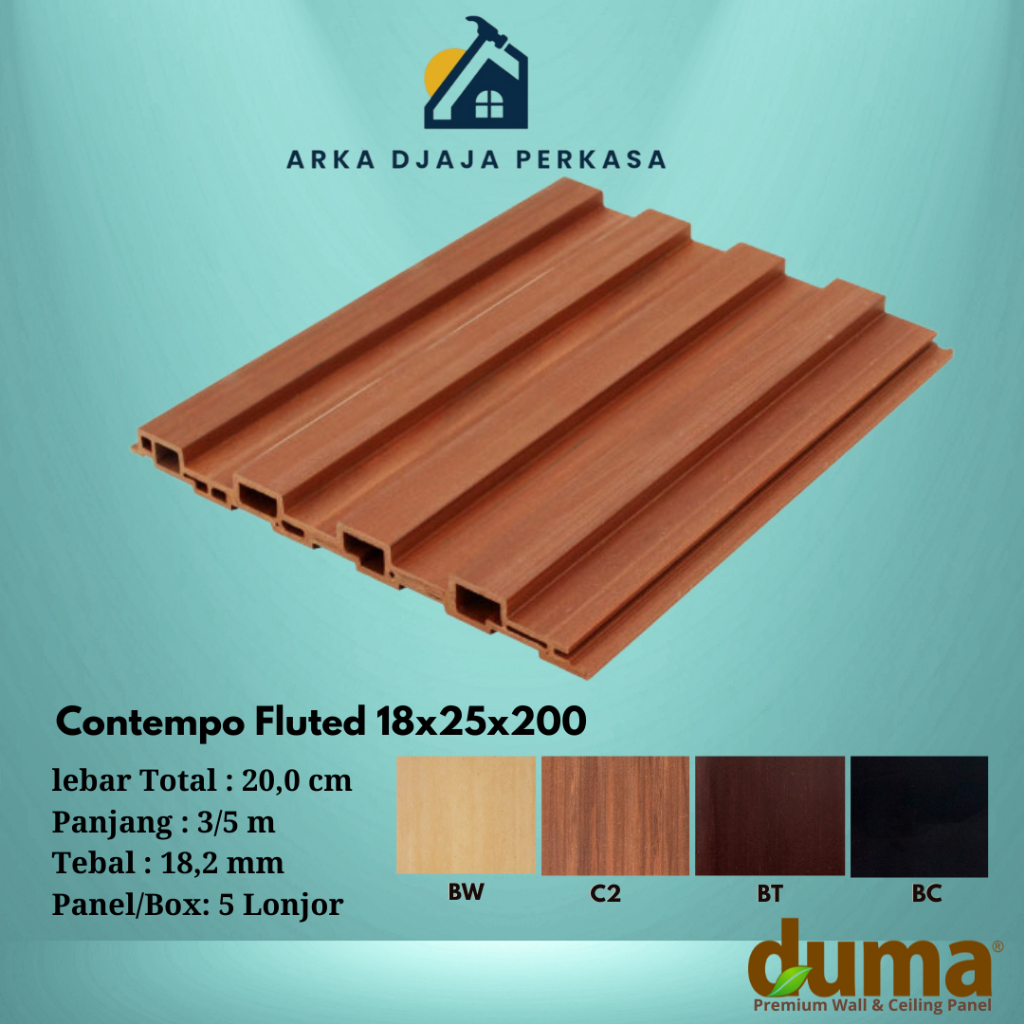 Jual Duma Panel Contempo Fluted 18x25x200 Bahan WPC Pelapis Dinding dan ...