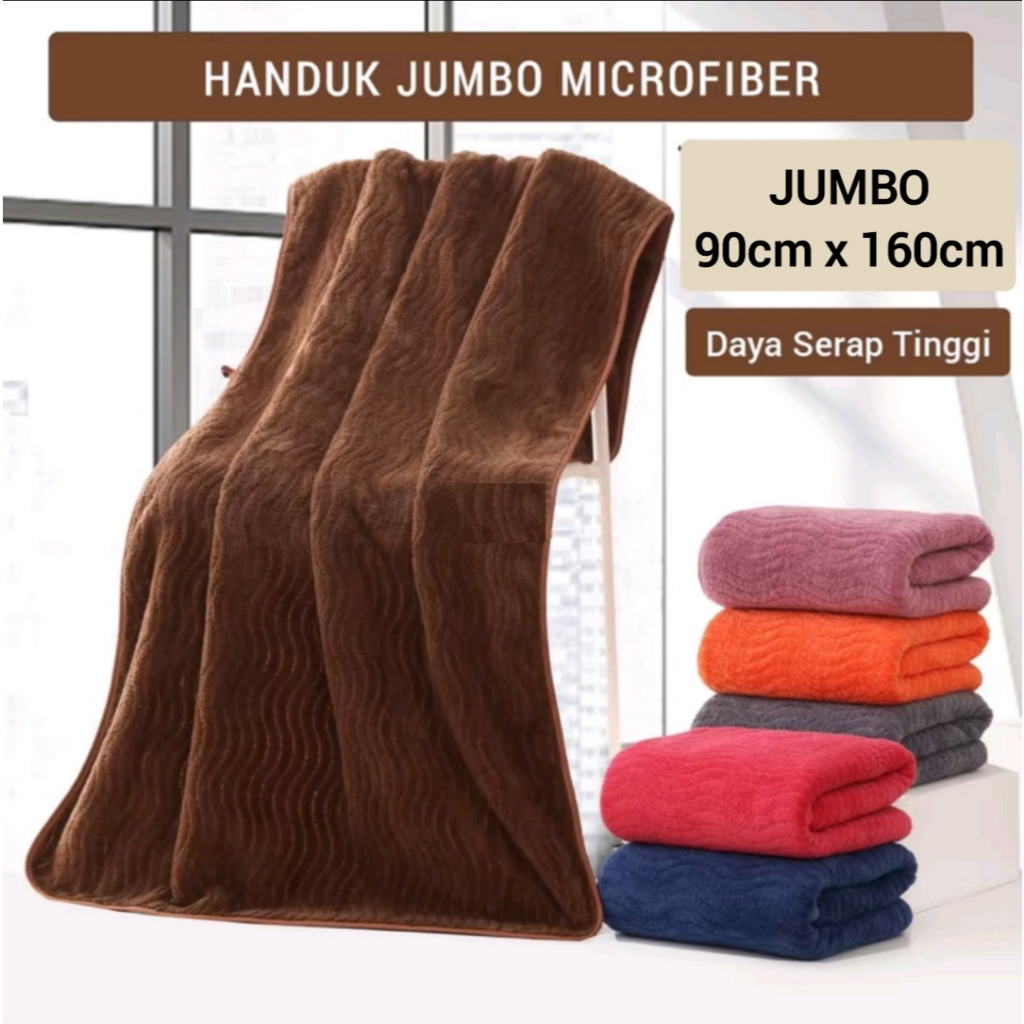 Jual Handuk Mandi Microfiber Dewasa Jumbo 90x160 Handuk Pria dan Wanita ...