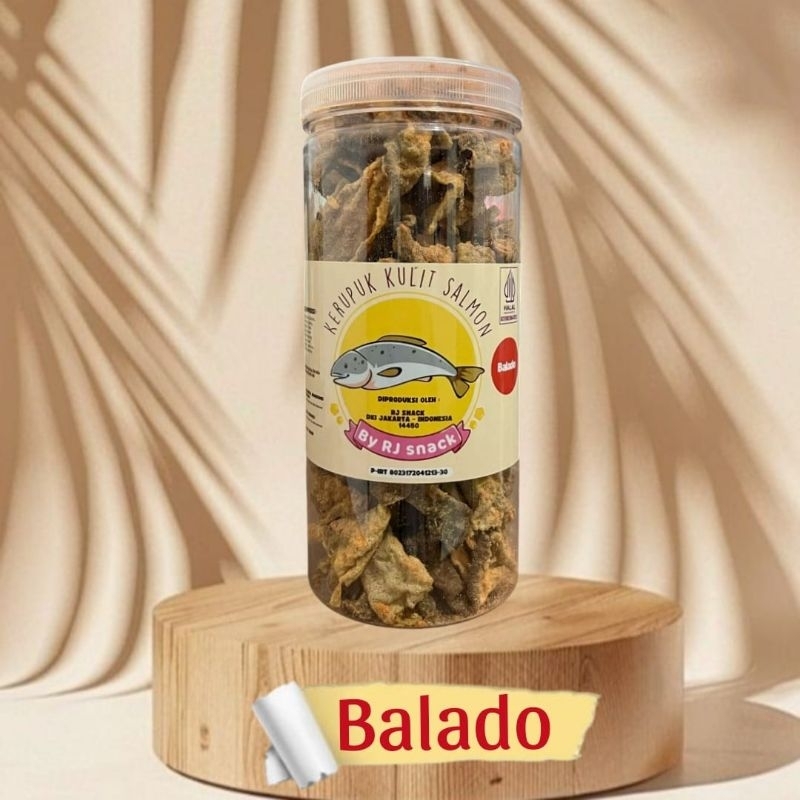Jual Keripik Kulit Ikan Salmon Home Made Rasa Balado Kemasan Toples ...