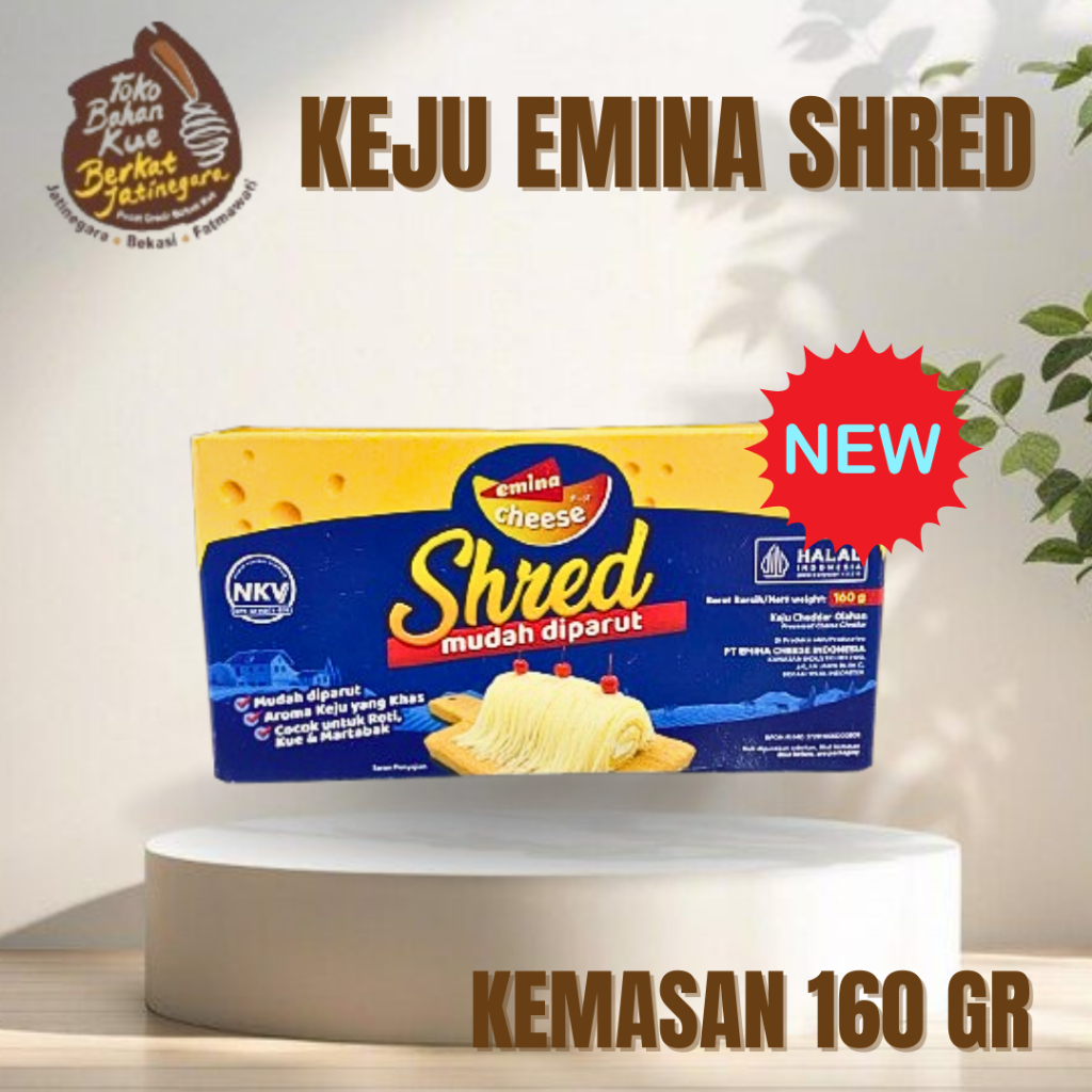 Jual EMINA SHRED CHEESE KEMASAN 160 GRAM / KEJU CHEDAR KEMASAN 160 GRAM ...