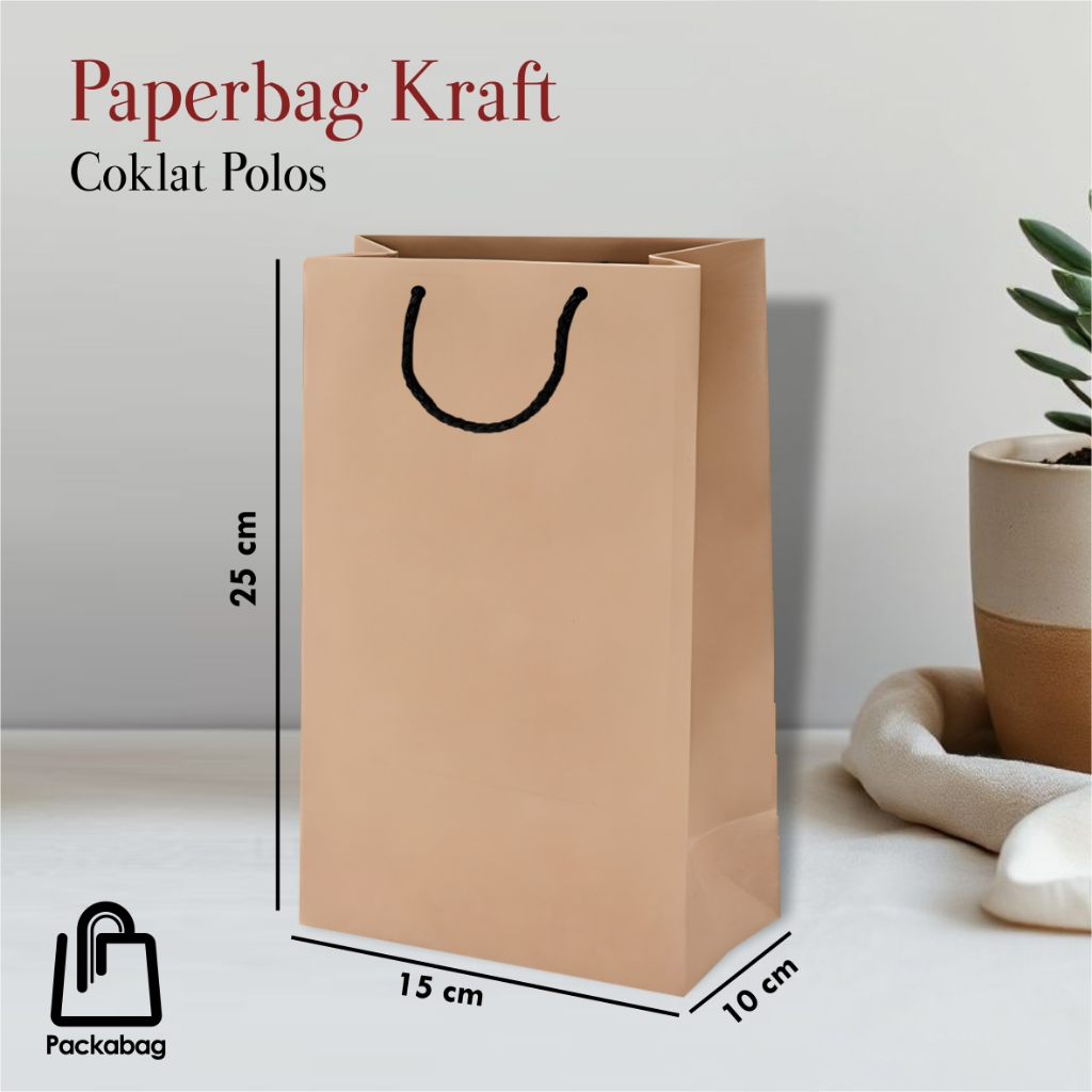 Jual (12pcs) PAPER BAG POLOS COKLAT KRAFT LUSINAN - TAS SOUVENIR ...