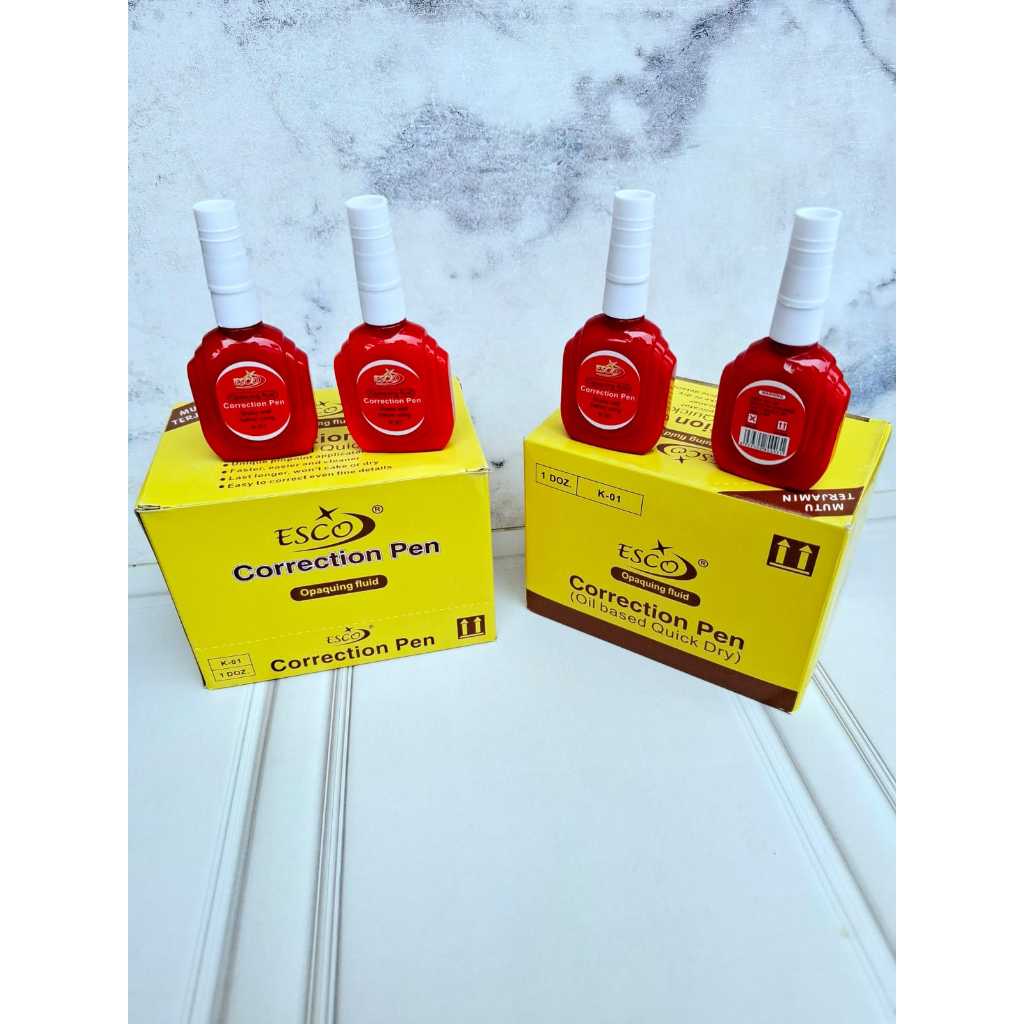 Jual 1 Box isi 12 Pcs - Tip Ex Cair Esco Correction Pen Tip X | Shopee ...
