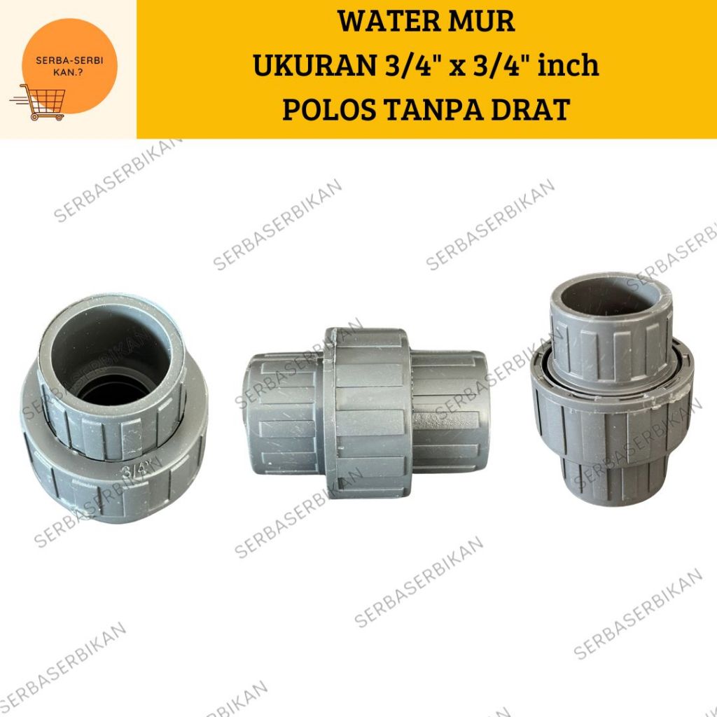 Jual WATER MUR 3/4"x3/4"inch PVC POLOS TANPA DRAT | Shopee Indonesia