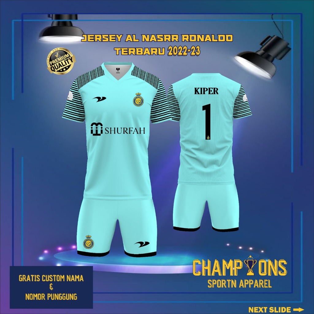 Jual Jersey AL- NAS5R KIPER 2022-2023 Pendek FULL Design FREE custom ...