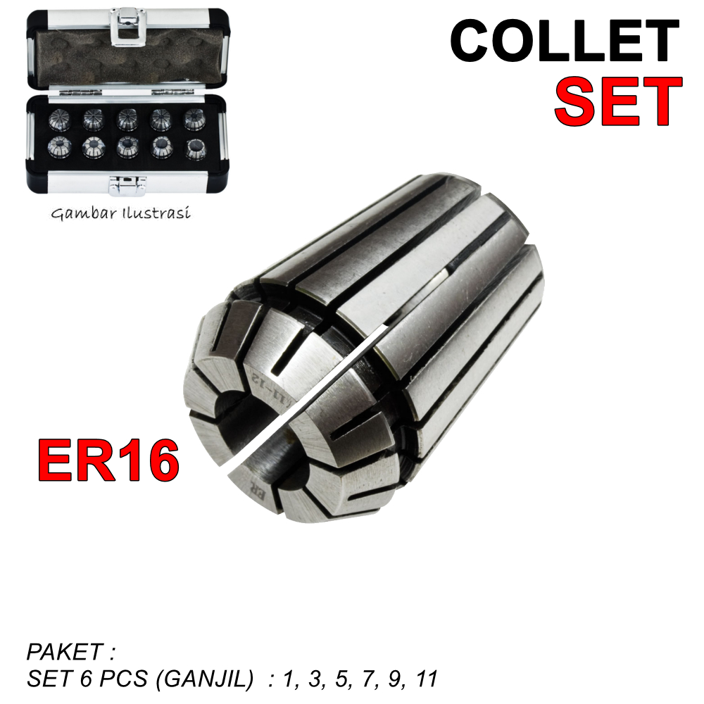 Jual Paket Collet ER 16 Arbor Chuck ER16 Milling Adapter Penjept ...
