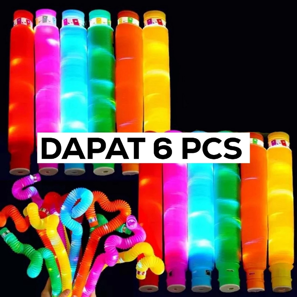 Jual Mainan Light Up Tubes Pop Pipes Led isi 6 pcs / Mainan anak Lampu ...