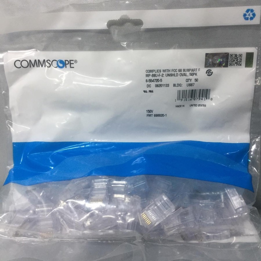 Jual Connector RJ45 Commscope / AMP Konektor RJ 45 comscope RG 45 ...