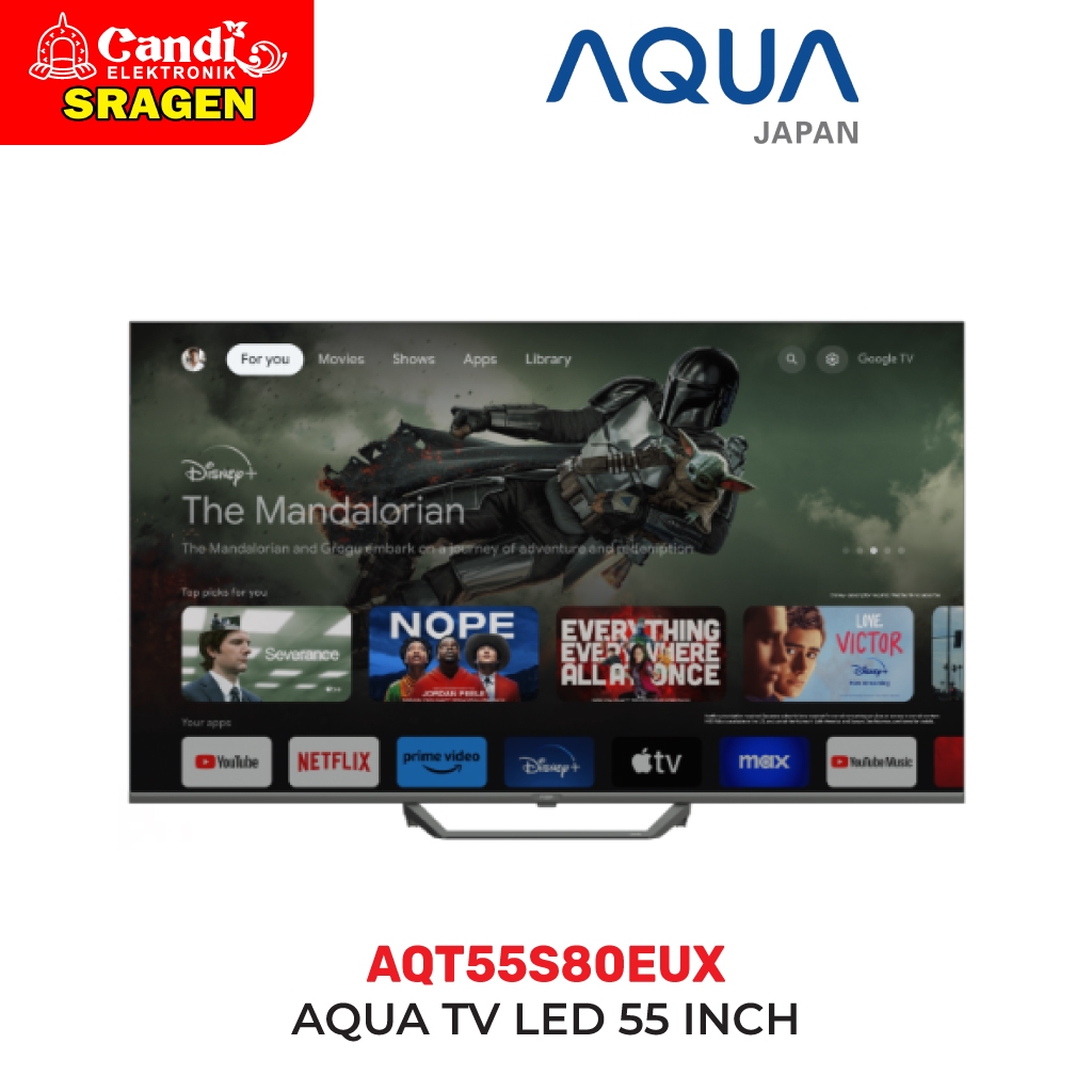 Jual AQUA Smart Google TV 4K HDR 55 Inch - AQT55S80EUX | Shopee Indonesia