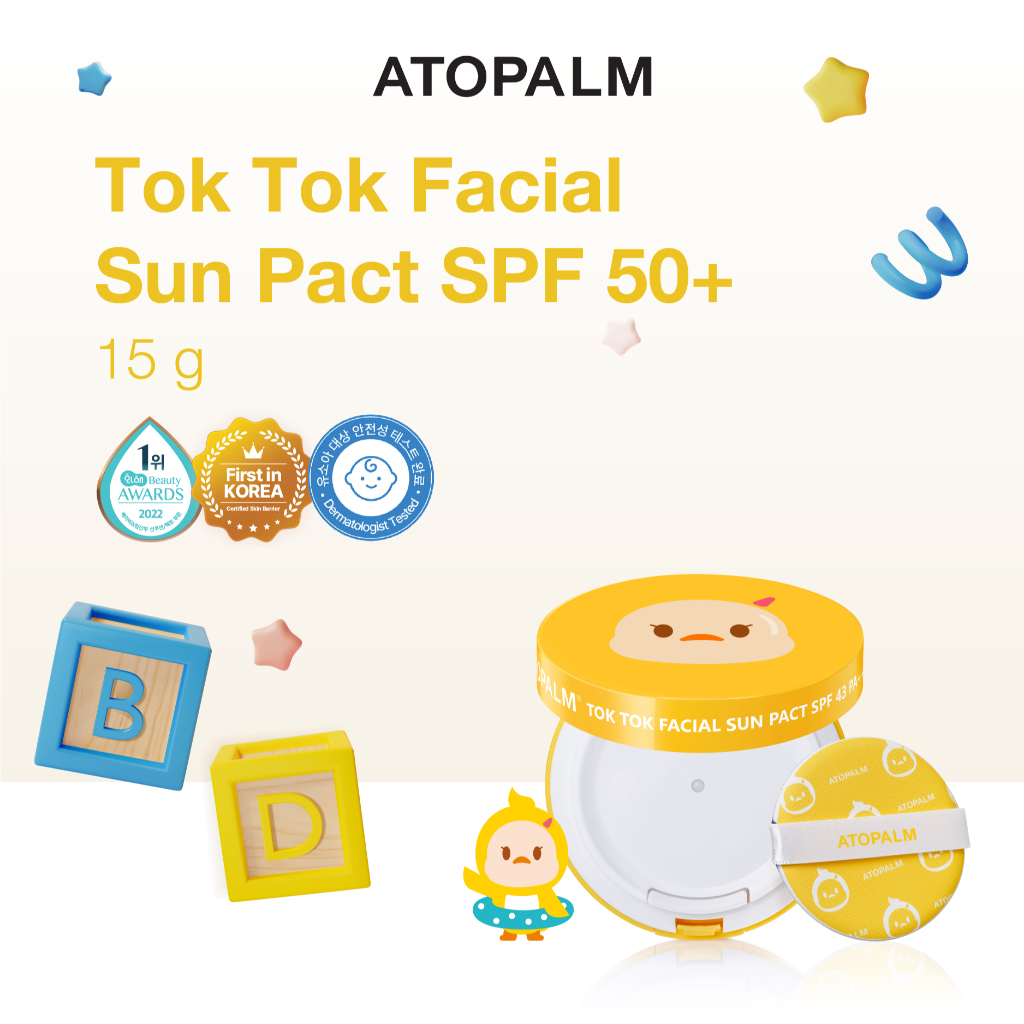 Jual ATOPALM Tok Tok Facial Sun Pact SPF43 PA+++ 15g - Sunscreen ...