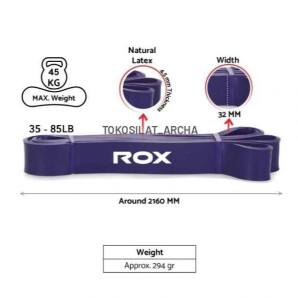 Jual Karet Power Band Resistance Rox 21 mm Ungu Full / Latex Resistend ...