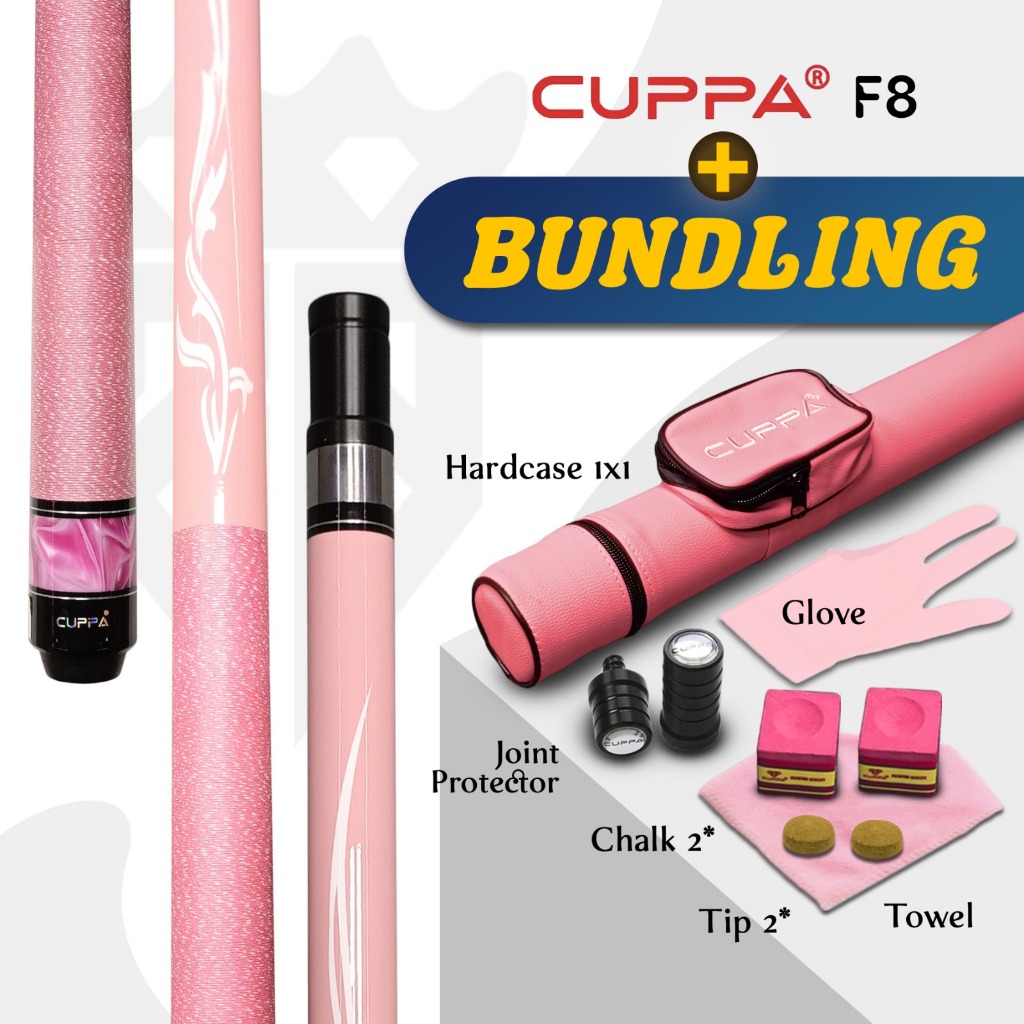 Jual Cuppa F8 Premium Billiard Play Cue Stick Pink by Fury - Stick ...