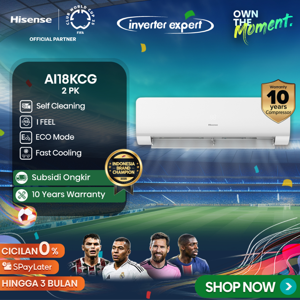 Jual Hisense AC Air Conditioner Standard 2 PK - AI18KCG (Indoor+Outdoor ...