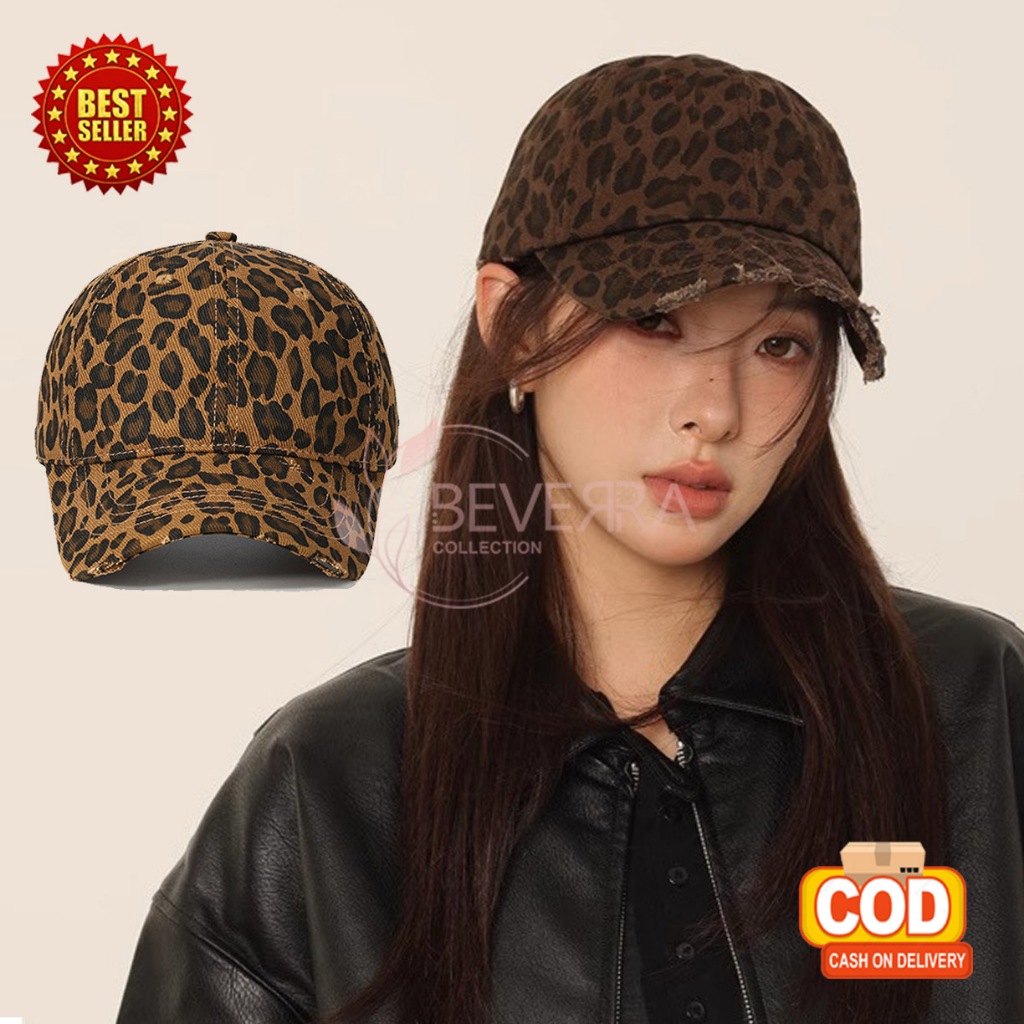 Jual Topi Baseball Wanita Motif Leopard Katun Tebal Fashion Casual Cap ...