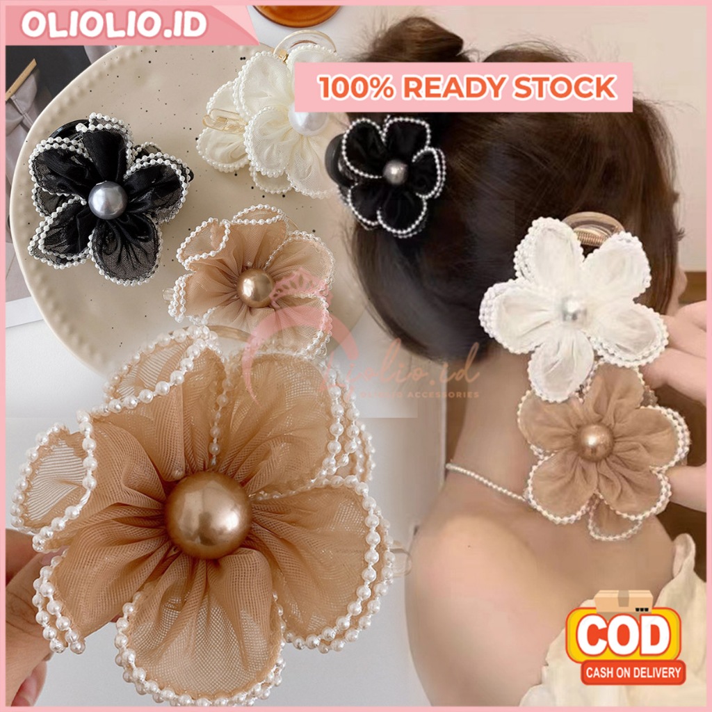 Jual Jepit Rambut Korea Wanita Model Bunga Mutiara Pearl Jedai Lucu ...