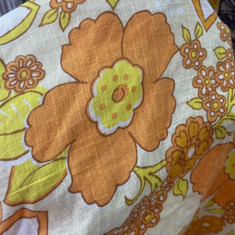 Jual kain katun linen - kain katun linen motif bunga - kain katun linen ...