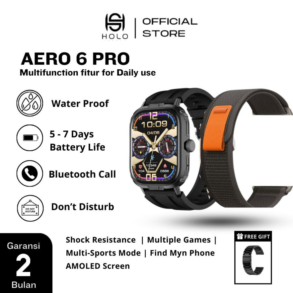 Jual HOLO - 2025 New Aero 6 Pro, Series AMOLED Smart Watch New Jam ...