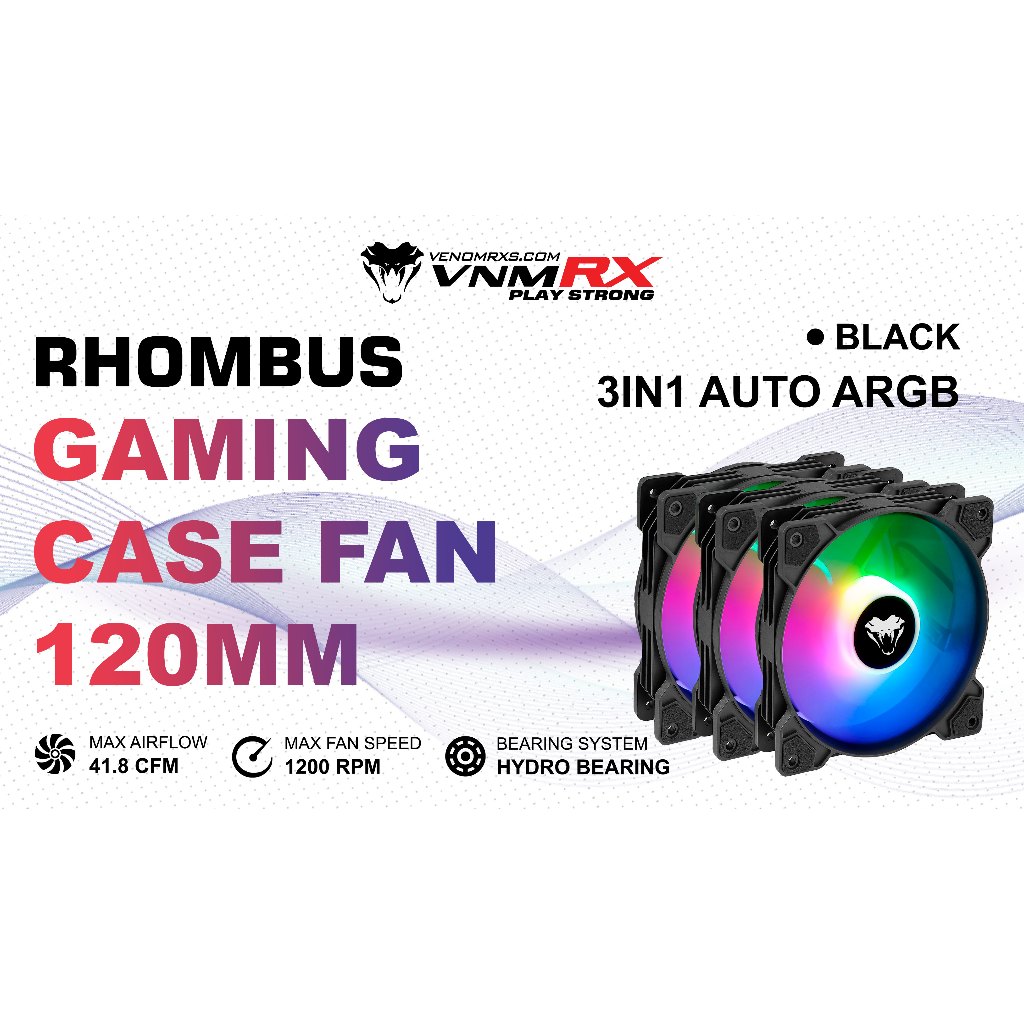Jual FAN CASING VENOMRX RHOMBUS AUTO ARGB 3 PACK | Shopee Indonesia