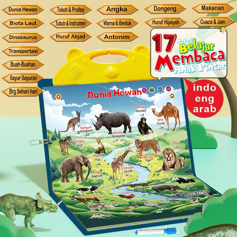 Jual Smart Book Bersuara Indonesia English Arab ukuran Jumbo 3 Bahasa ...
