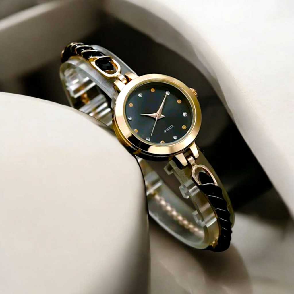 Jual Jam Tangan Serut Mewah Gelang Serut Wanita Analog Quartz ...