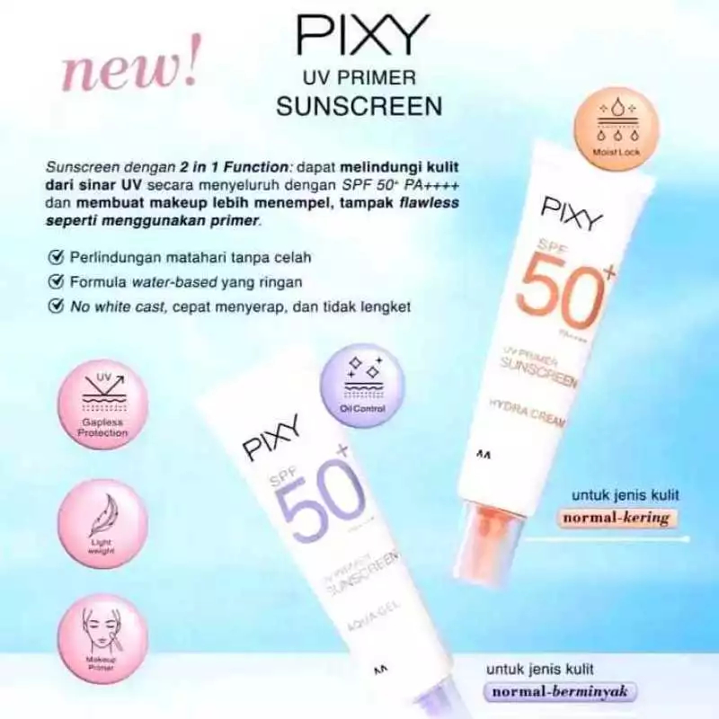 Jual PIXY UV Primer Sunscreen SPF 50+ PA++++ 30g | Pixy UV Primer Sunscreen 30g | Aqua Gel ...