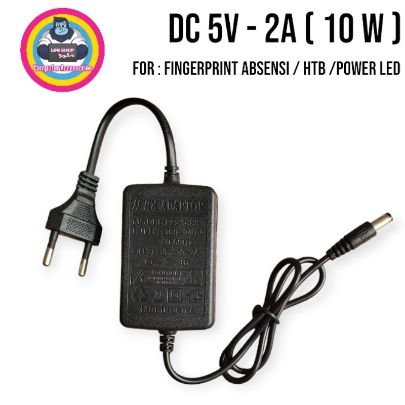 Jual Adaptor Charger power DC 5V - 2A buat Fingerprint Extender power ...