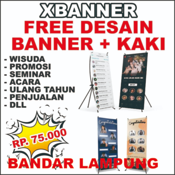 Jual Cetak X-Banner / Spanduk X-Banner Wisuda Tiang Y (GRATIS BIAYA ...