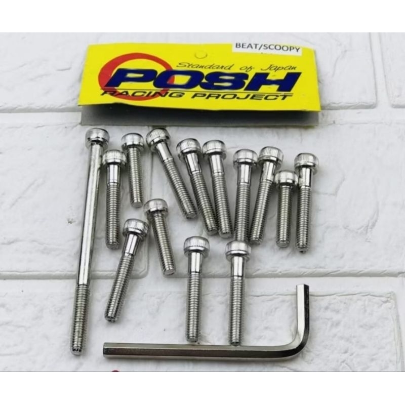 Jual Baut Blok CVT Beat Scoopy Posh 1 Set 14 Pcs | Shopee Indonesia
