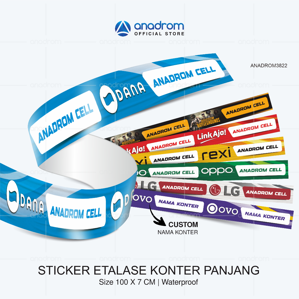 Jual Sticker Etalase Konter Panjang Size 100x7 Cm Shape Versi 3 ...