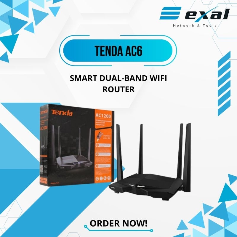 Jual Tenda AC6 AC1200 Smart Dual-Band Wi-Fi Wireless Router | Shopee Indonesia
