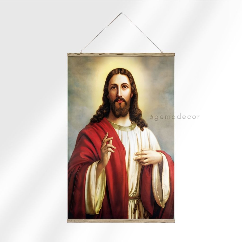 Jual Hiasan Dinding Kristen Yesus Kristus Frame Kayu Hanging Aesthetic ...
