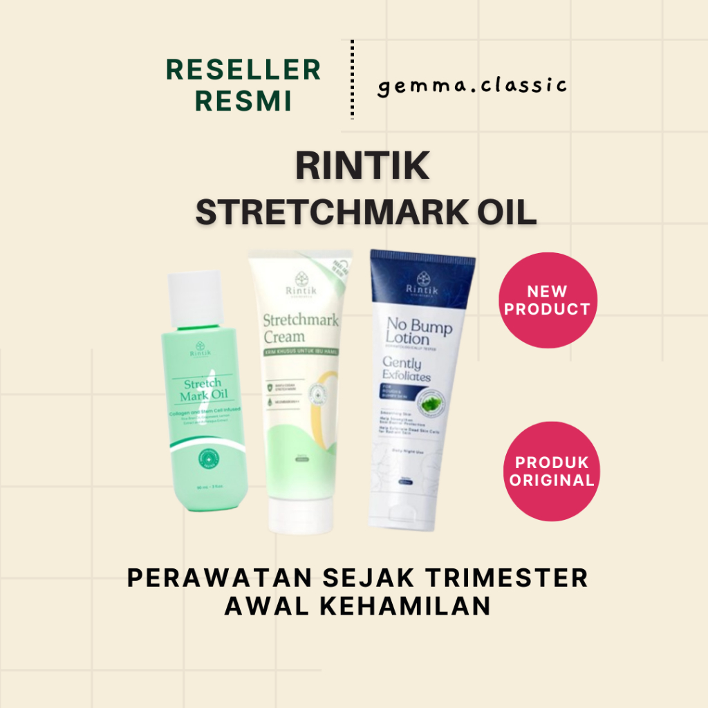 Jual (KEMASAN BARU) RINTIK Stretchmark Oil / Stretchmark Cream / No ...