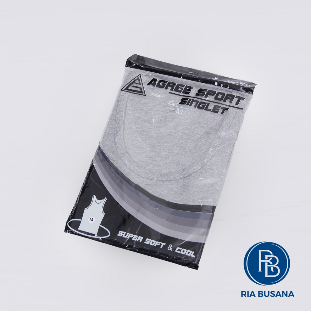 Jual Ria Busana - Agree - Singlet Sportwear Dewasa Pria Polos Katun Art ...
