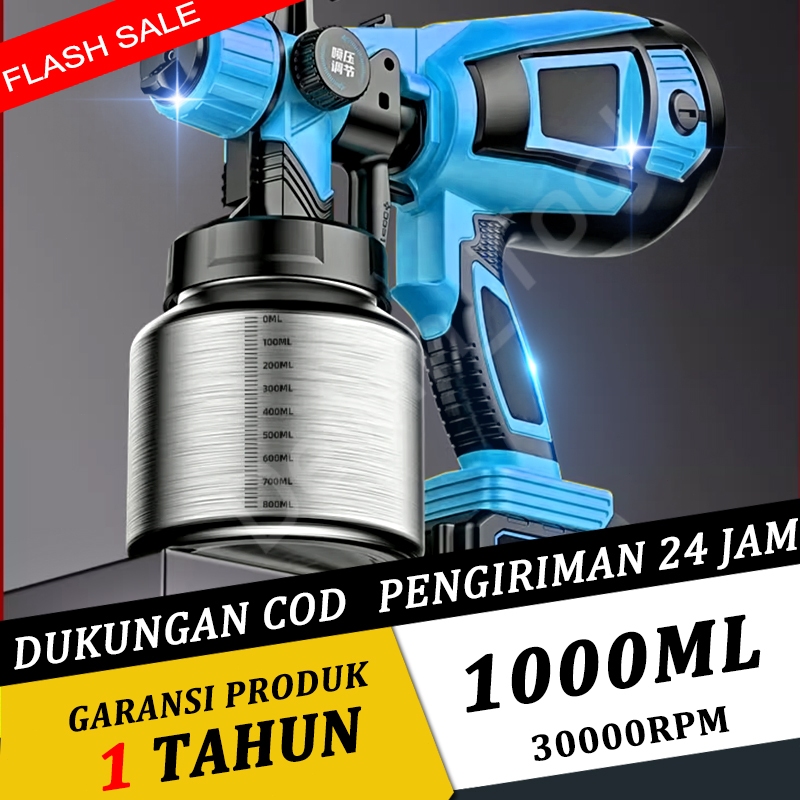 Jual DEWIN spraygun cat semprot listrik 3000rpm 1000ML alat cat semprot ...
