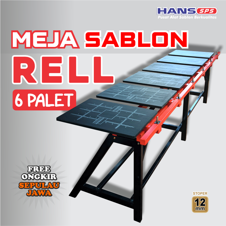 Jual FREE ONGKIR MEJA SABLON RELL STOPER T / U 6 PALET | Shopee Indonesia