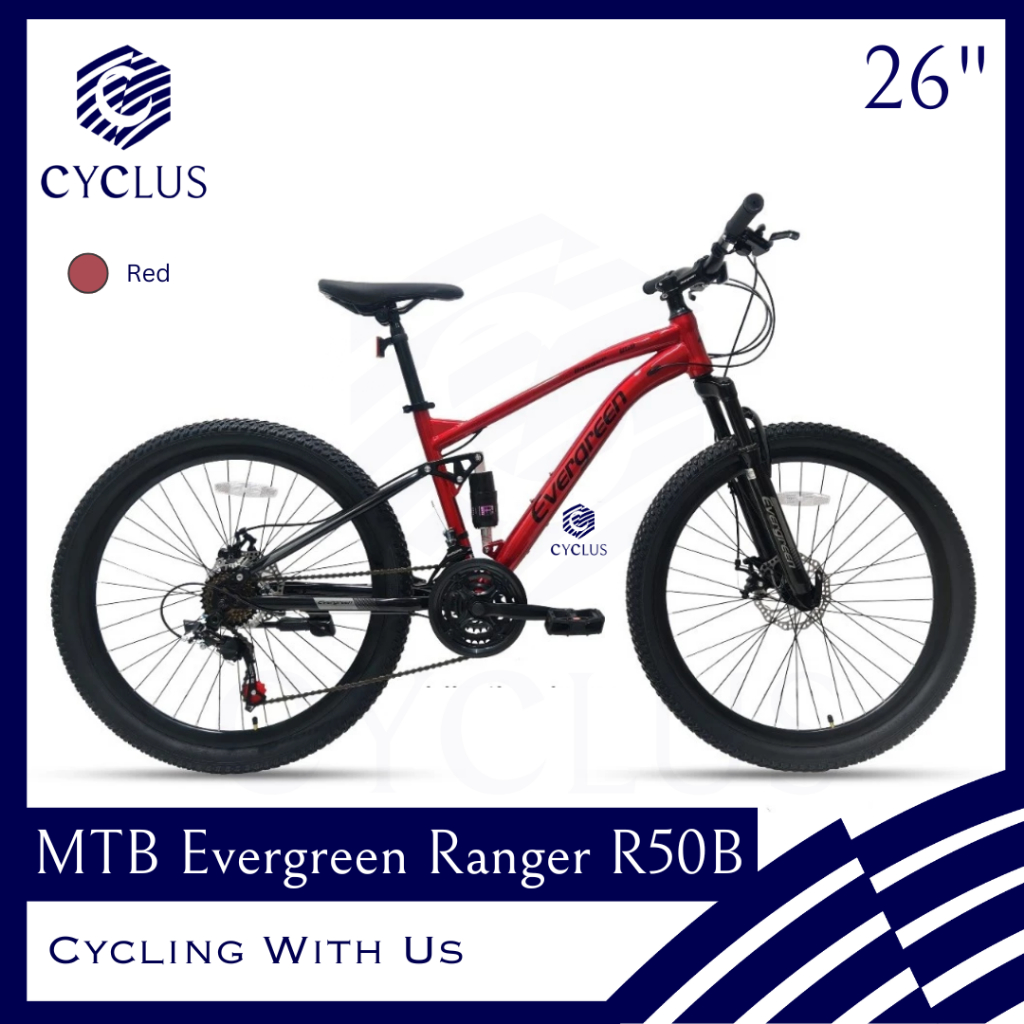 Jual Sepeda Gunung MTB Evergreen Ranger R50B R50 Suspensi Suspension 26 Inch Anak Remaja Dewasa ...